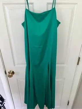 LOFT | Dresses | Loft Teal Green Slip Maxi Dress With Spaghetti Straps ...